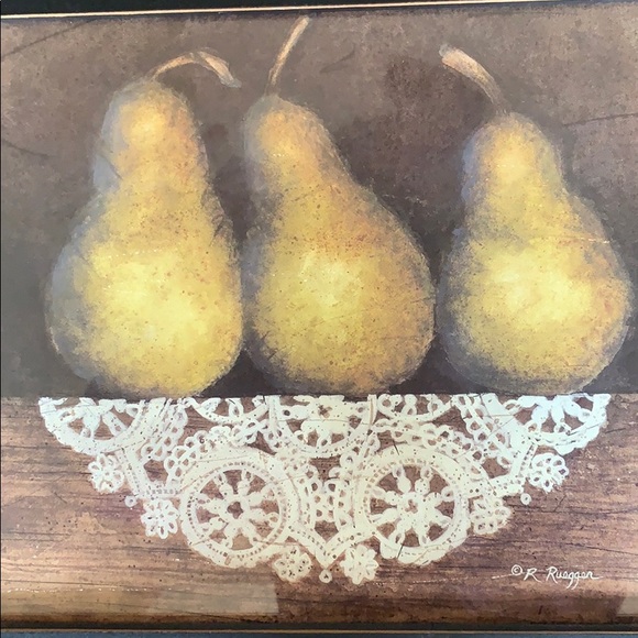 Wall Decor | Beautiful Wood Frame Pear Kitchen Decor | Poshmark